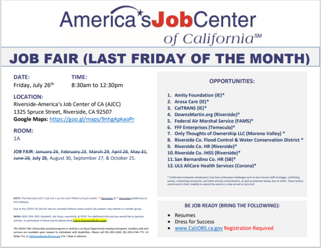 Riverside Job Fair | Riverside County Workforce Development