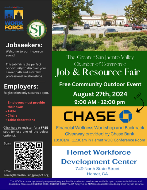 Hemet Job & Resource Fair | Riverside County Workforce Development
