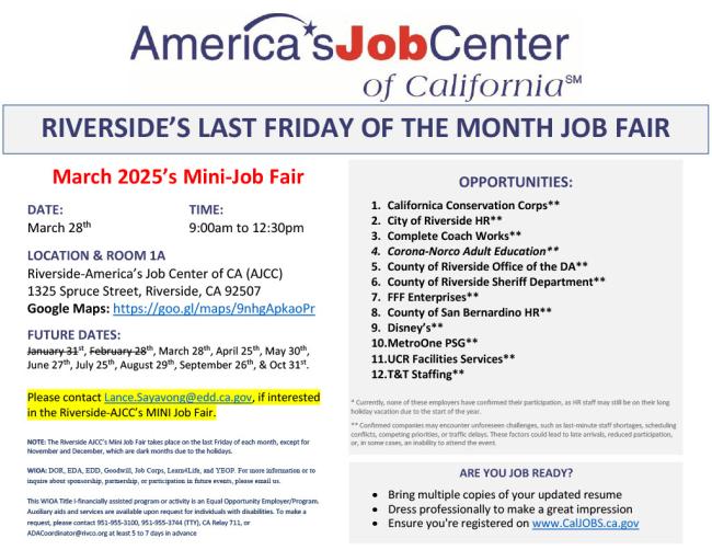 Riverside Job Fair | Riverside County Workforce Development