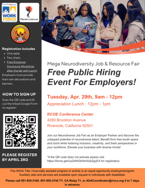 Neurodiversity Job & Resource Fair | Riverside County Workforce Development