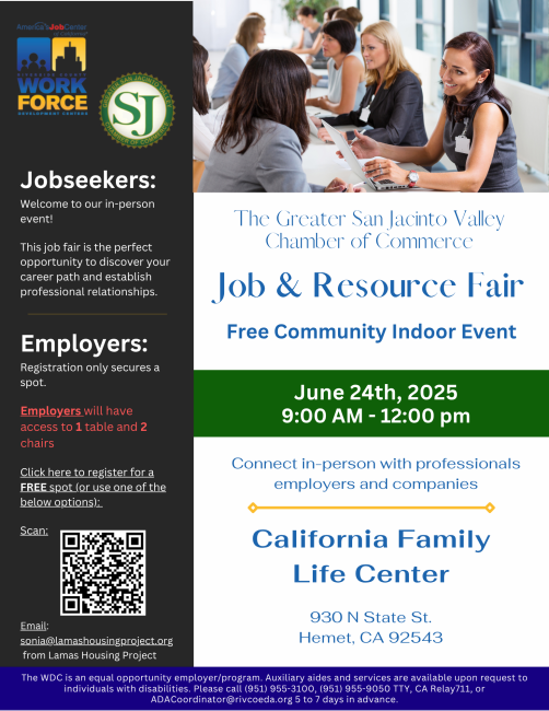 Job & Resource Fair | Riverside County Workforce Development