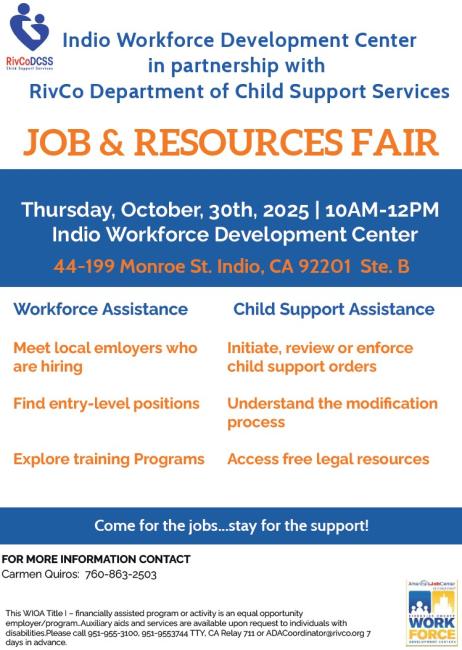 Indio Job & Resource Fair | Riverside County Workforce Development