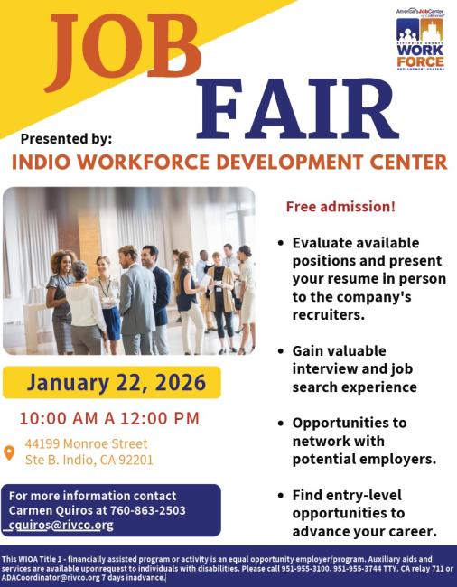 Indio Job Fair | Riverside County Workforce Development